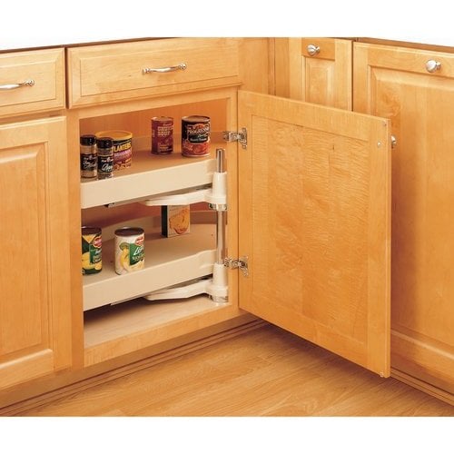 Rev-A-Shelf 39 Inch Half Moon Pivot and Slide Two-Tier Polymer Lazy ...